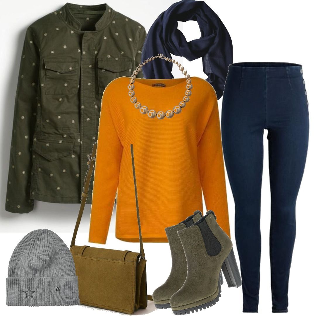 Marine Yellow Retro Outfit für Damenoutfits zum Nachshoppen auf Stylaholic