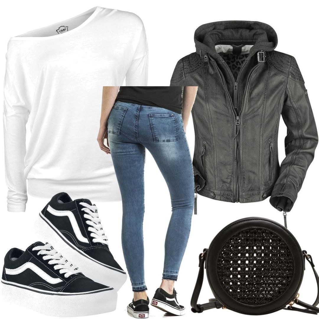 Leder Jacke EMP Outfit für Damenoutfits zum Nachshoppen auf Stylaholic