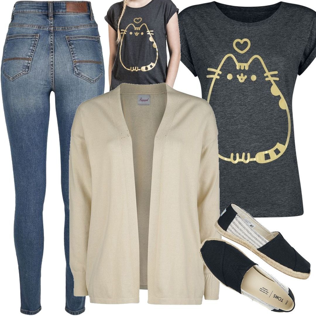 Golden Pusheen - T-Shirt Women Outfit für Damenoutfits zum Nachshoppen ...