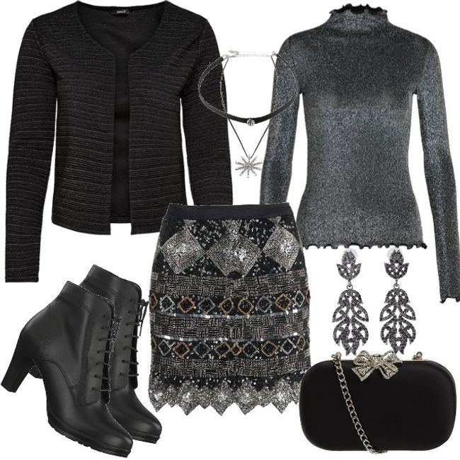 silver chic night outfit für Damenoutfits zum Nachshoppen auf Stylaholic