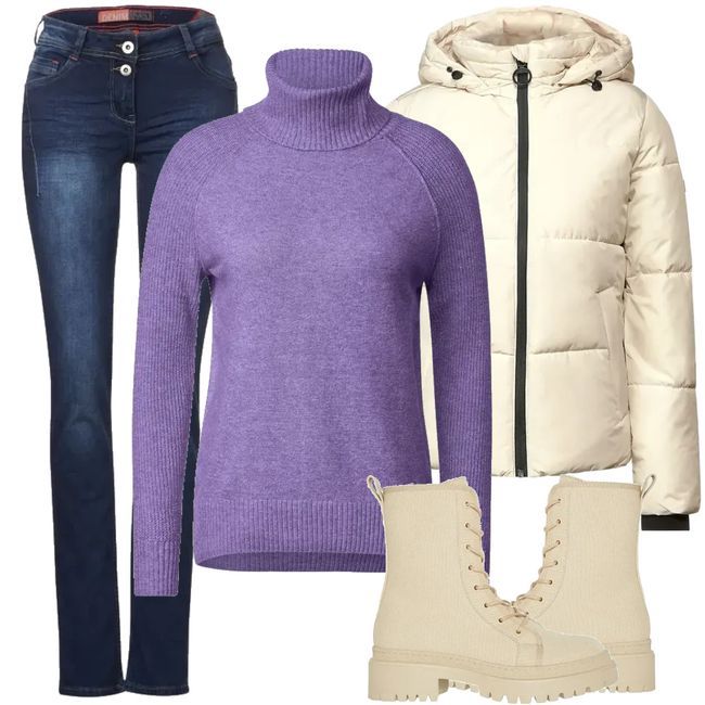 Lila Pullover für Damenoutfits zum Nachshoppen auf Stylaholic